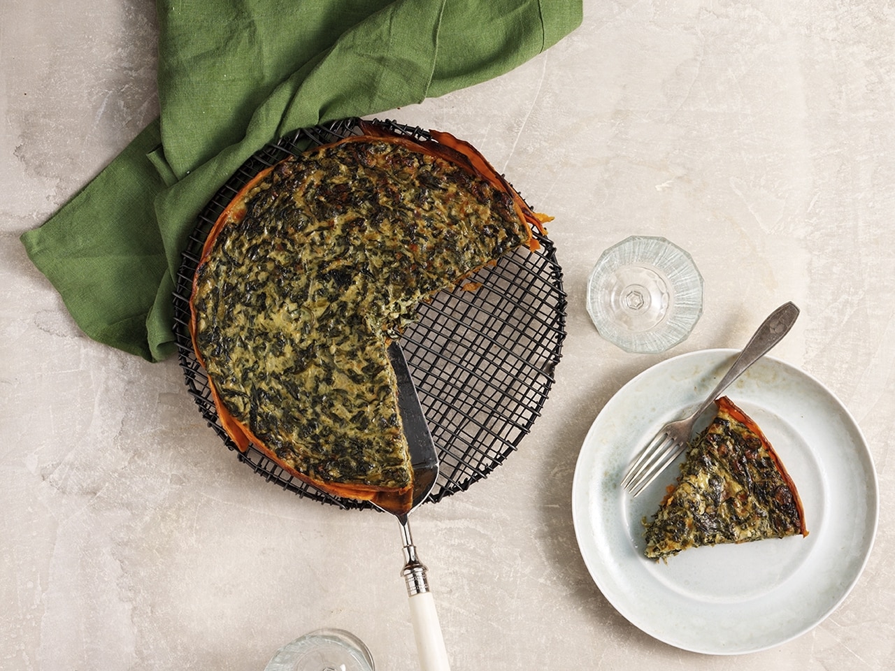 Tarta de espinacas con costra de boniato | BEKO