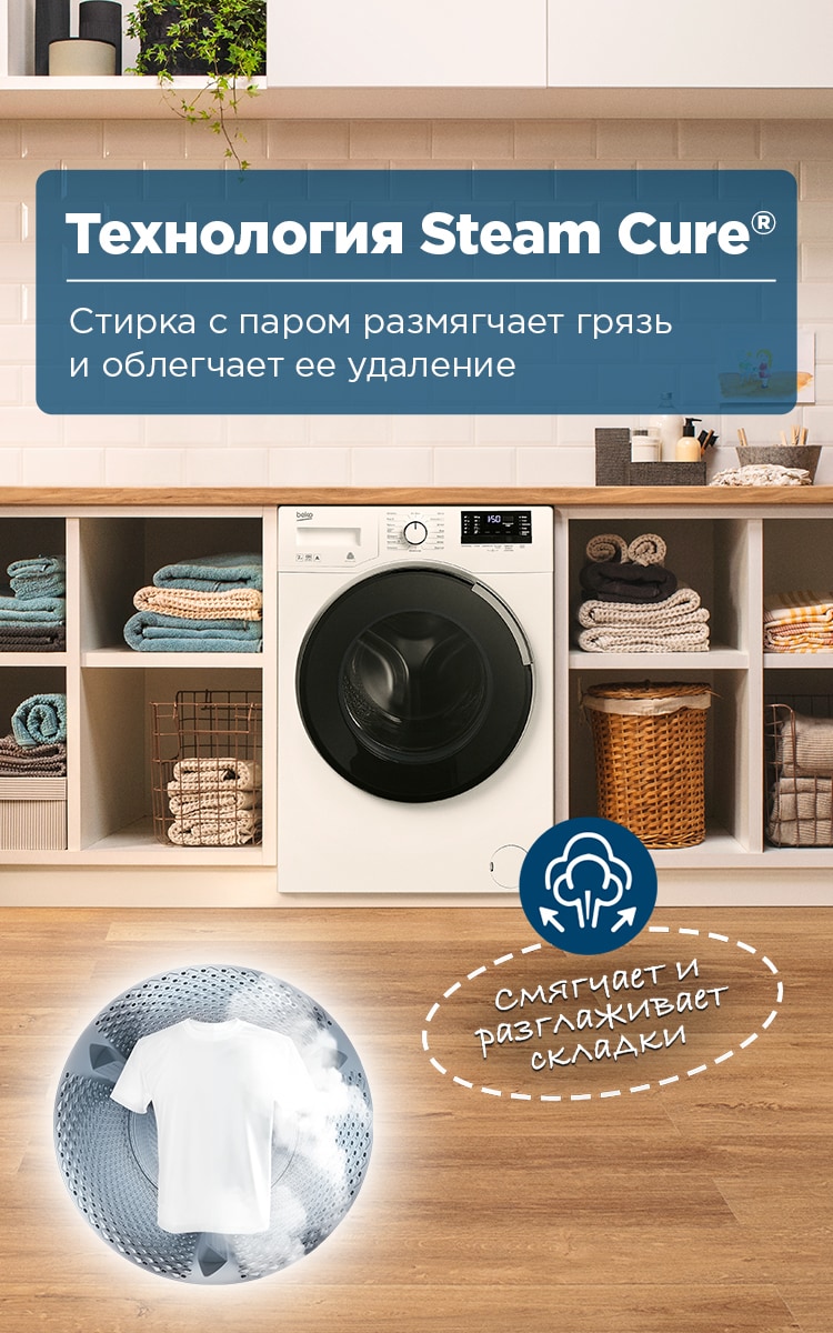 Стиральные машины с паром SteamCure | beko - официальный сайт Беко ...