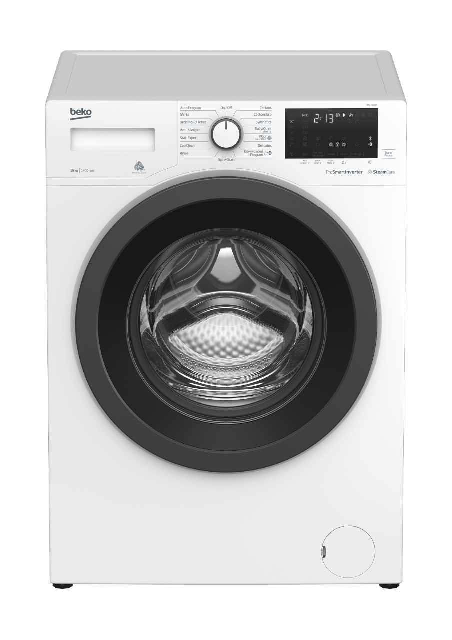 Front Load Washing Machine (10 kg, 1400 rpm) | BFL1010W | BEKO