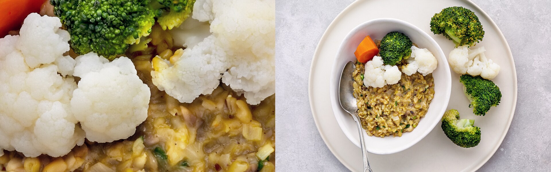 Freekeh Risotto with Steamed Vegetables