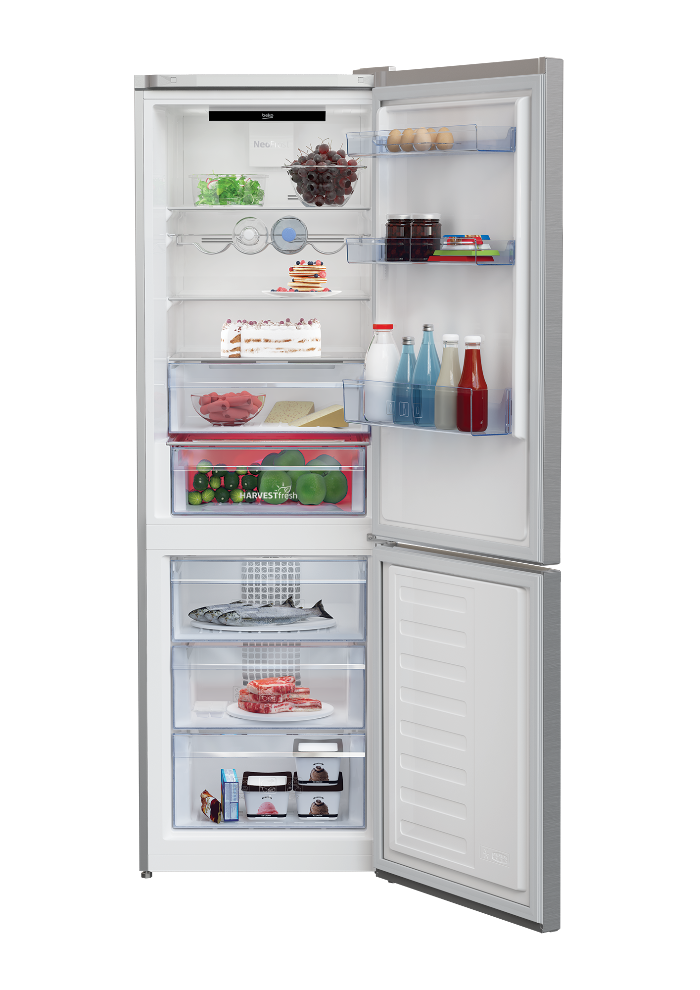 59.5 cm Full NoFrost Combi bottom Koelvries combinaties | CN366E40ZXPN ...
