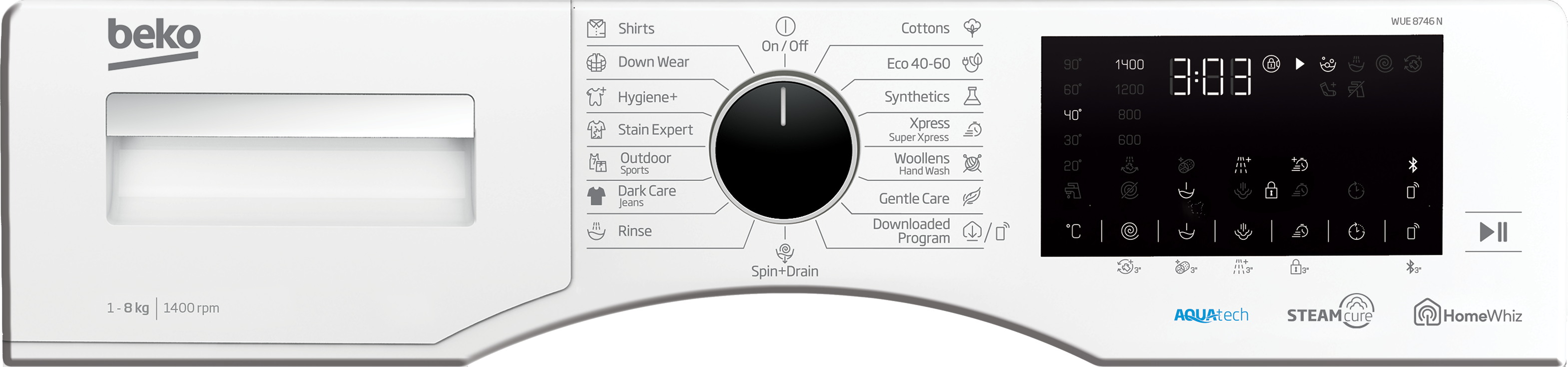 WUE 8746 N | Freestanding Washing Machine (8 kg, 1400 rpm) | BEKO