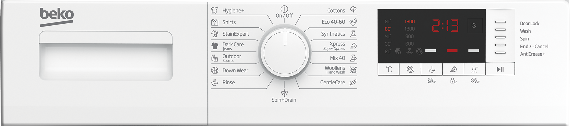 WTV8712XW | Freestanding Washing Machine (8 kg, 1400 rpm) | BEKO