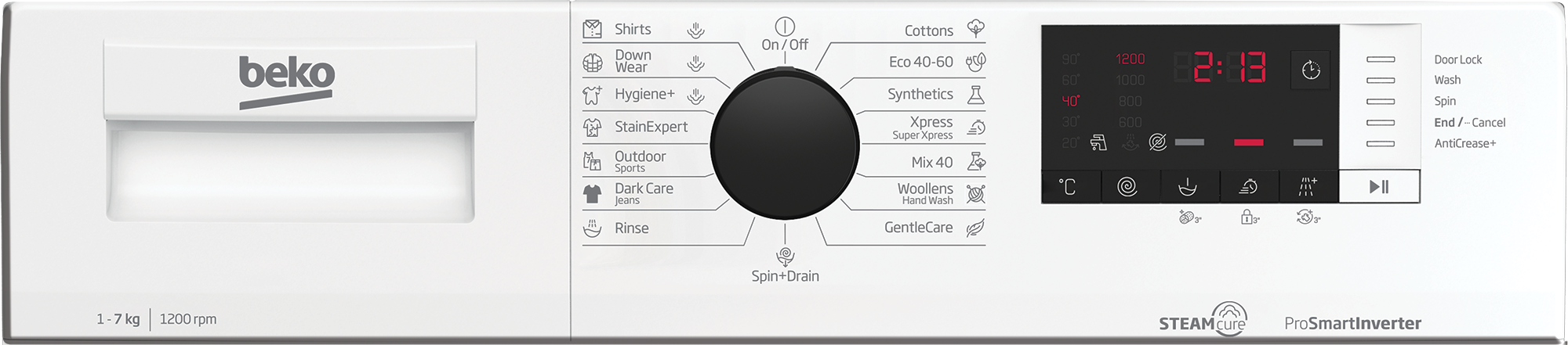 WUE 7622 XW | Freestanding Washing Machine (7 kg, 1200 rpm) | BEKO