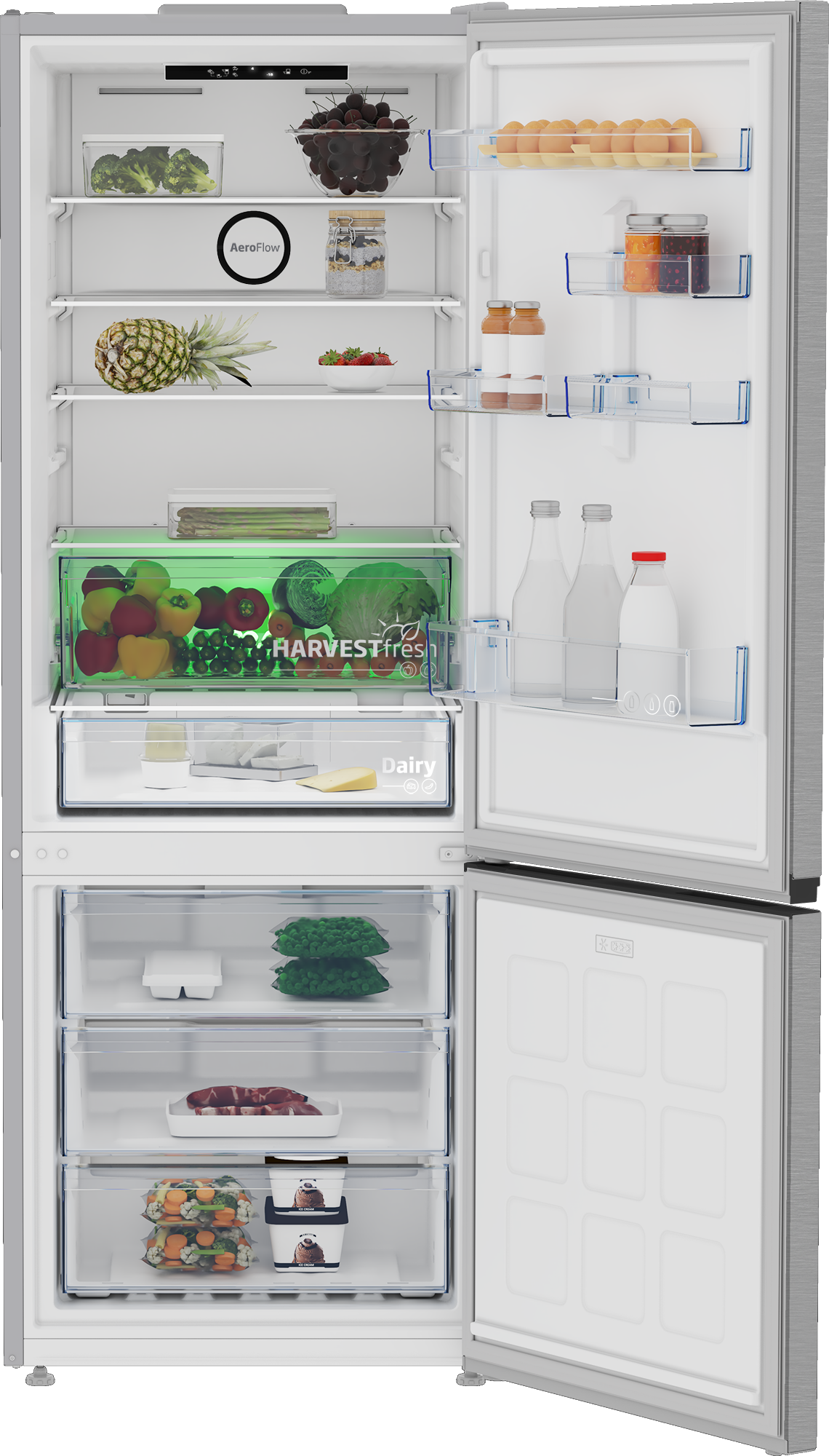 B3RCNE564HXB | Lednice s mrazákem (s mrazákem dole, 70 cm) | BEKOGLOBAL