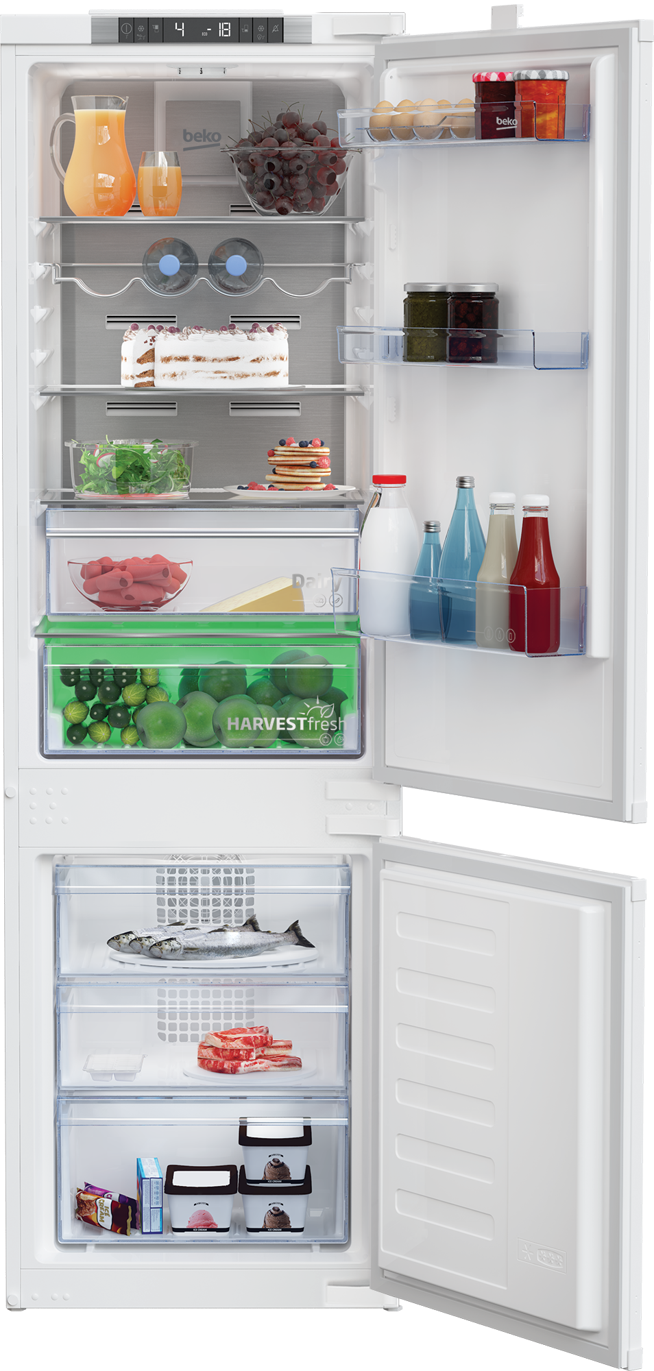 BCNA275E4SN - Vestavná lednice s mrazákem dole 54 cm | Beko CZ