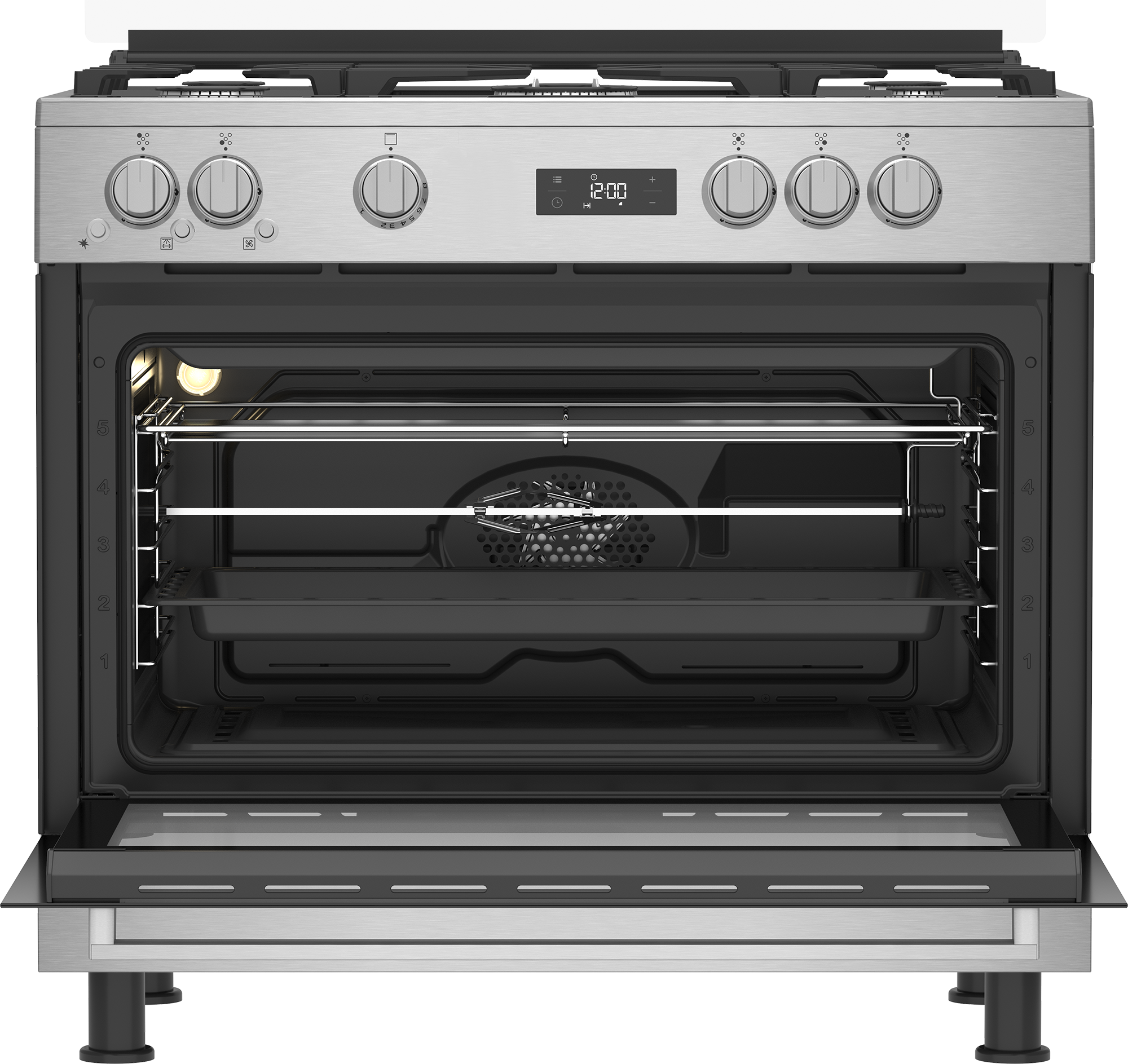 Freestanding Cooker Fan Assisted Gas 90 cm GGR 15325 FX NS | Beko EG