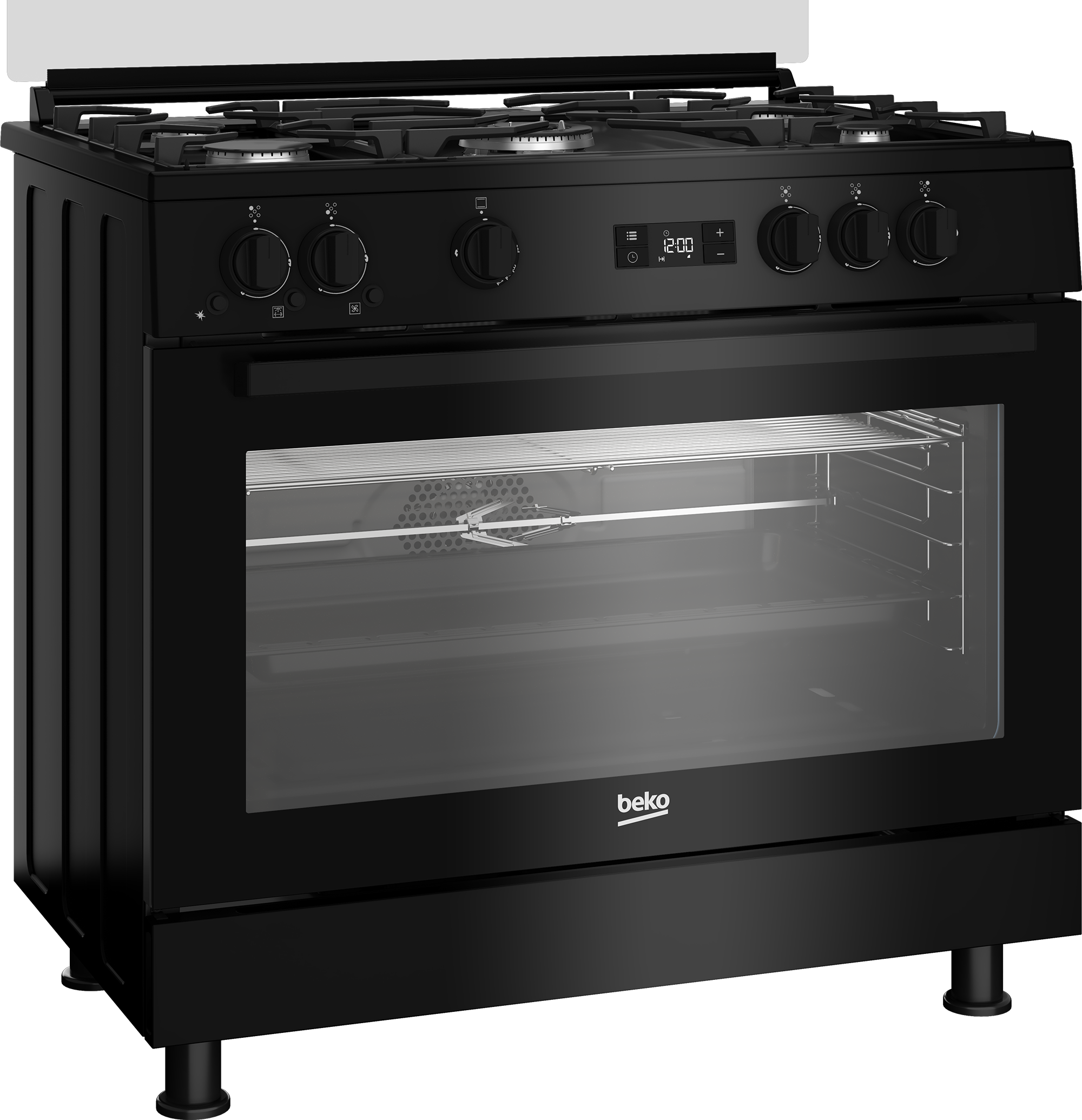 Freestanding Cooker Fan Assisted Gas 90 cm GGR 15325 FX NB | Beko EG