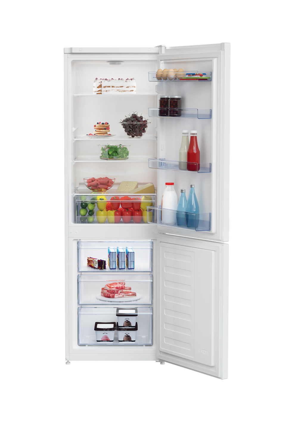 Kühl-Gefrierkombination (Gefrierteil unten, 54 cm) | RCSA270K30W | BEKO