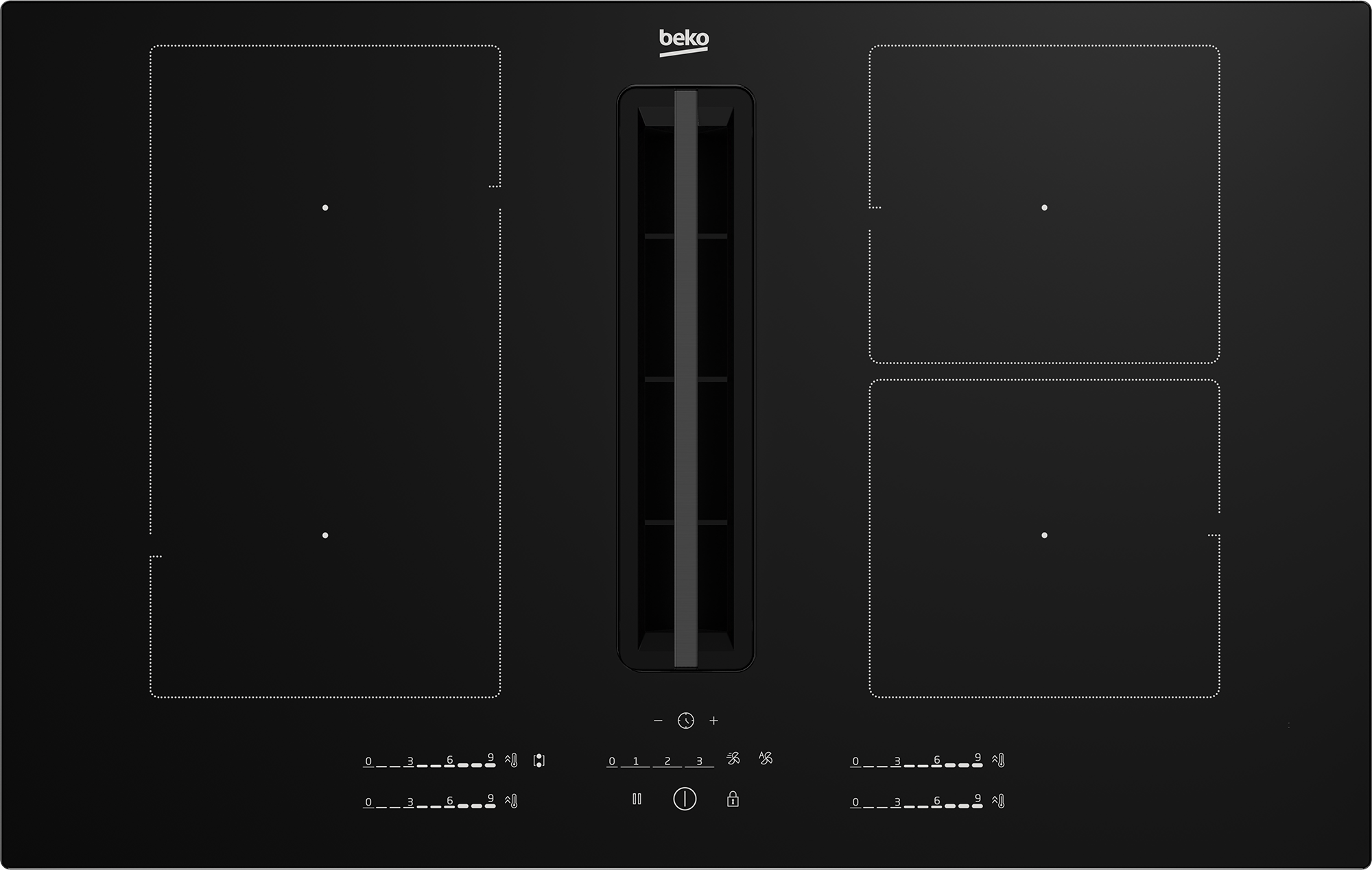 HIXI 84700 UF | Piano a Induzione con Cappa Integrata, 4 Zone con 1 ...