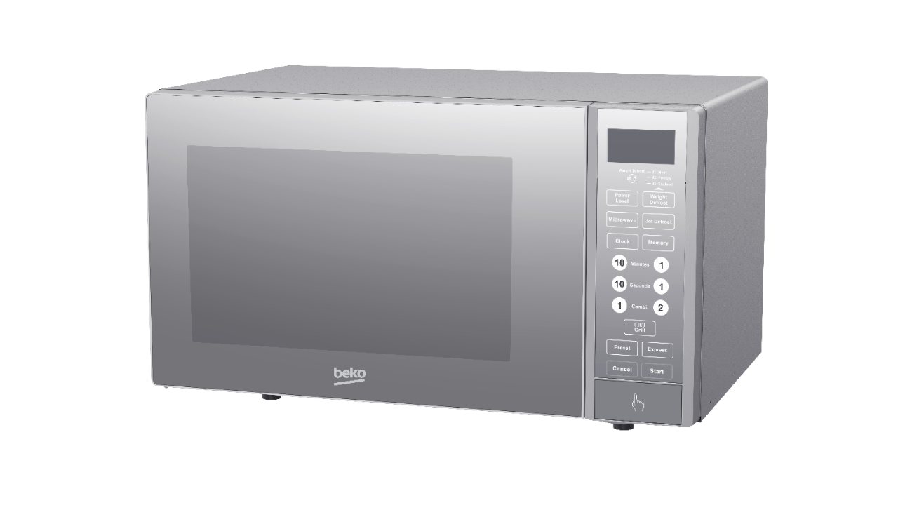 Microonde con Grill, 800 Watt, 23 L, Grigio | MGF23330S | BEKO
