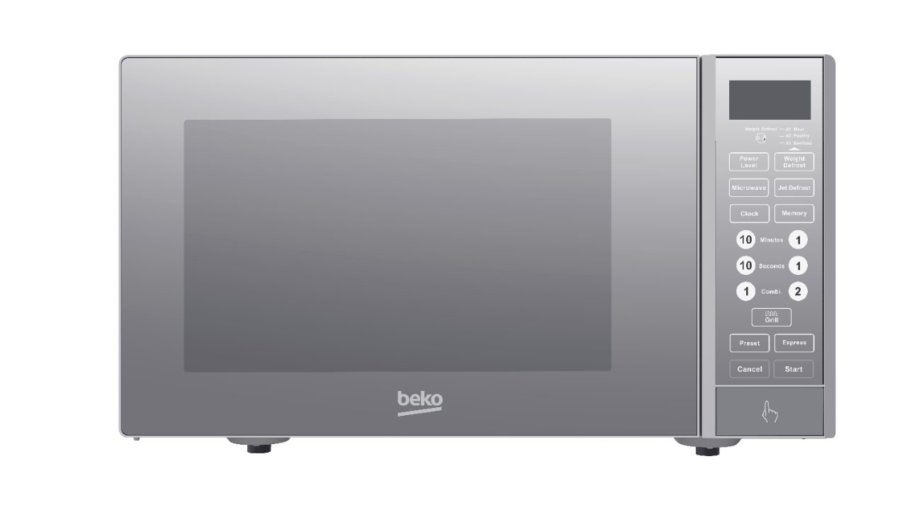 Microonde con Grill, 800 Watt, 23 L, Grigio | MGF23330S | BEKO