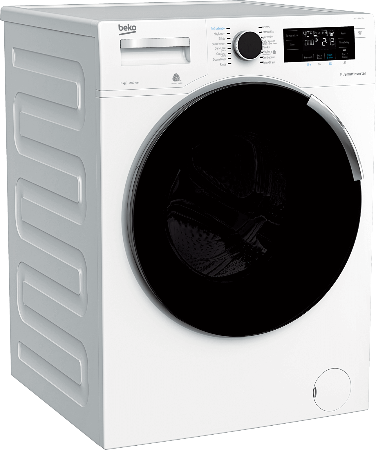 Freestanding Washing Machine (8 kg, 1400 rpm) | WTV8744X0 | BEKO