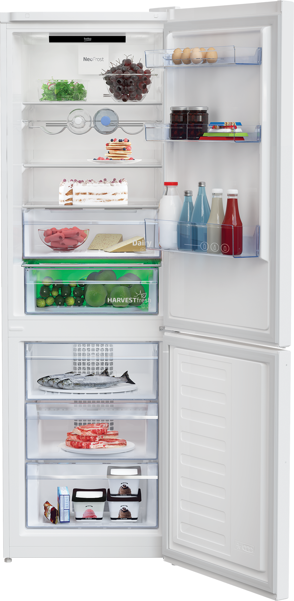 RCNE366E40ZWN | Kjøleskap fryser (Fryser nede, 59.5 cm) | BEKO