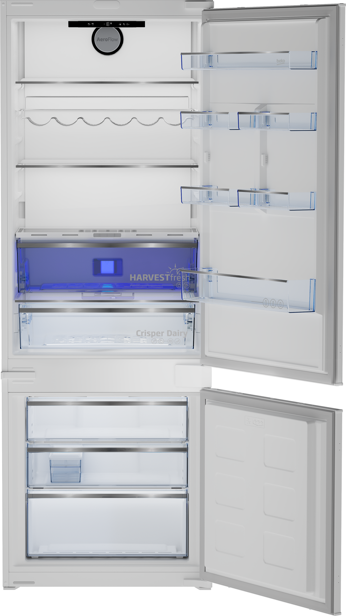 BCNE400E40SN | Integrated Fridge Freezer (Freezer Bottom, 69 cm) | BEKO