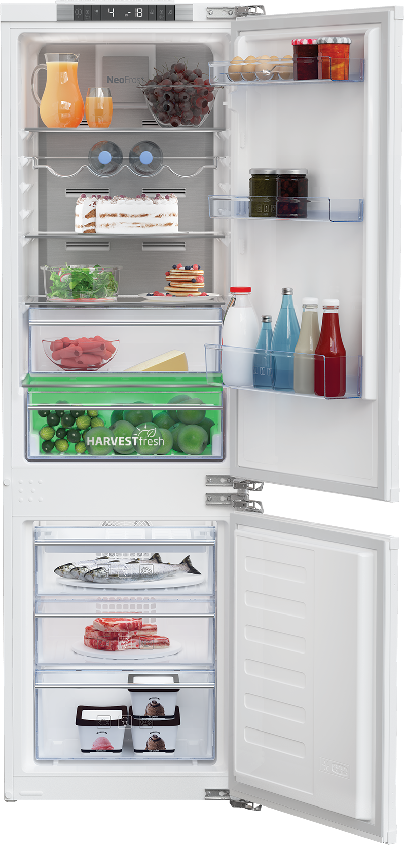 Beko Built In Fridge Freezer No Frost 177cm White Triple A