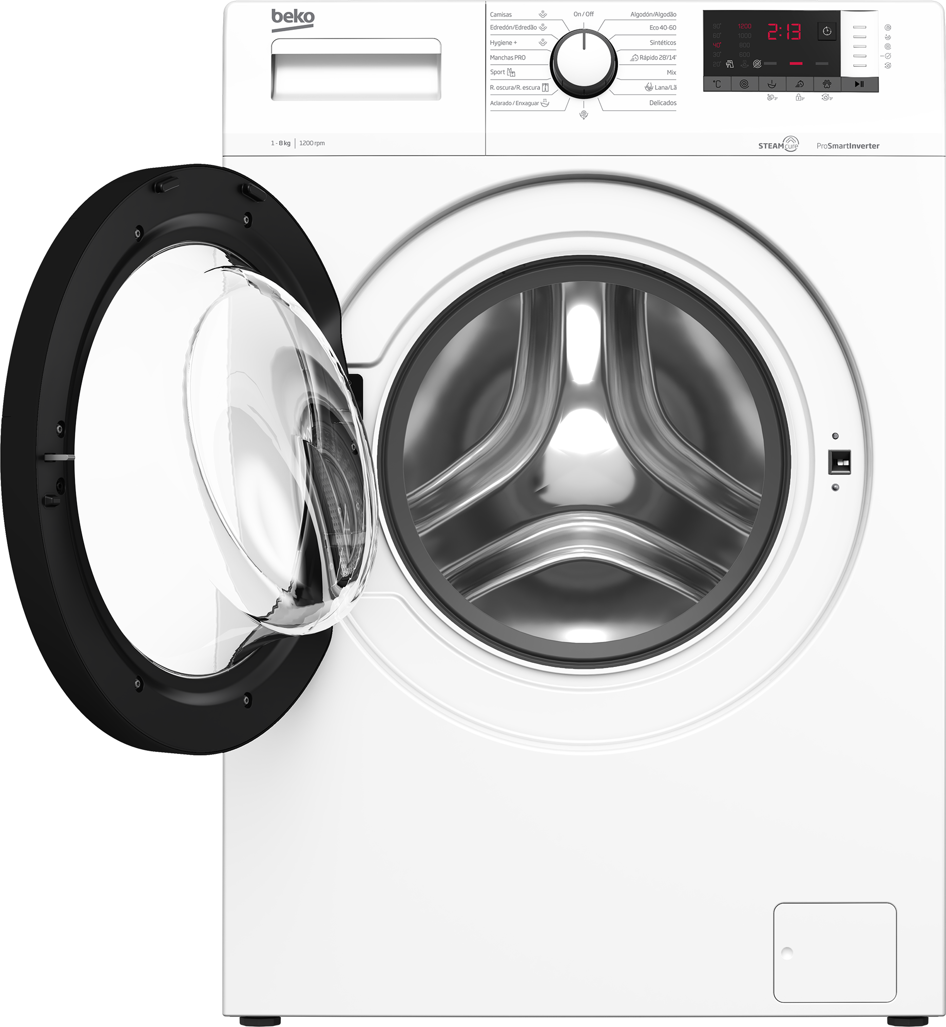 WRA 8615 XW | Lavadora Clasificación energética A ProSmart SteamCure 8Kg 1200rpm | BEKO