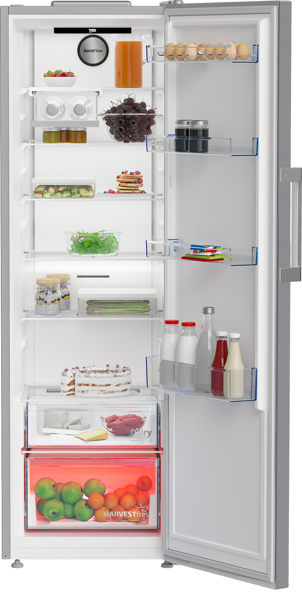 B3RMLNE444HXB | Frigorifico 1 puerta No Frost Harvestfresh Aeroflow | BEKO