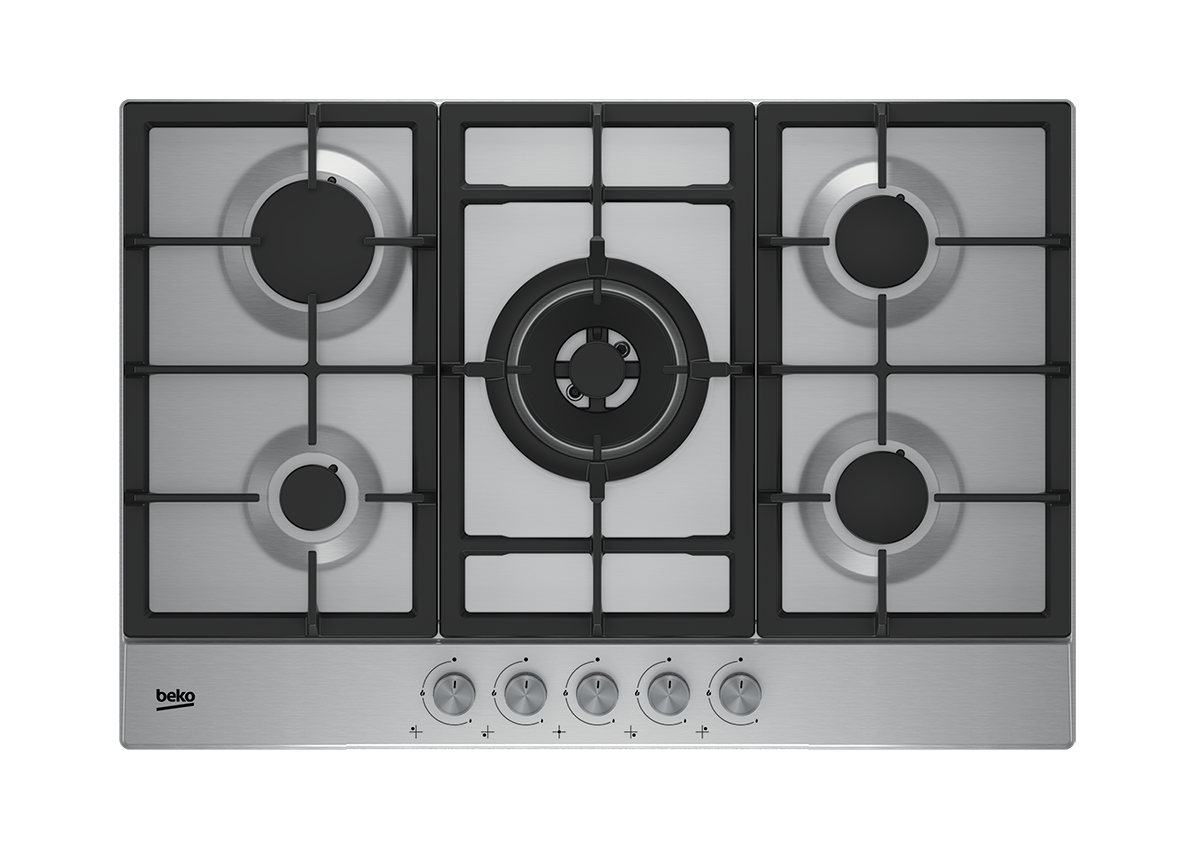 HIAW 75225 SL | Placa Gas 5 fuegos con Wok Butano (opc G.Natural) | BEKO