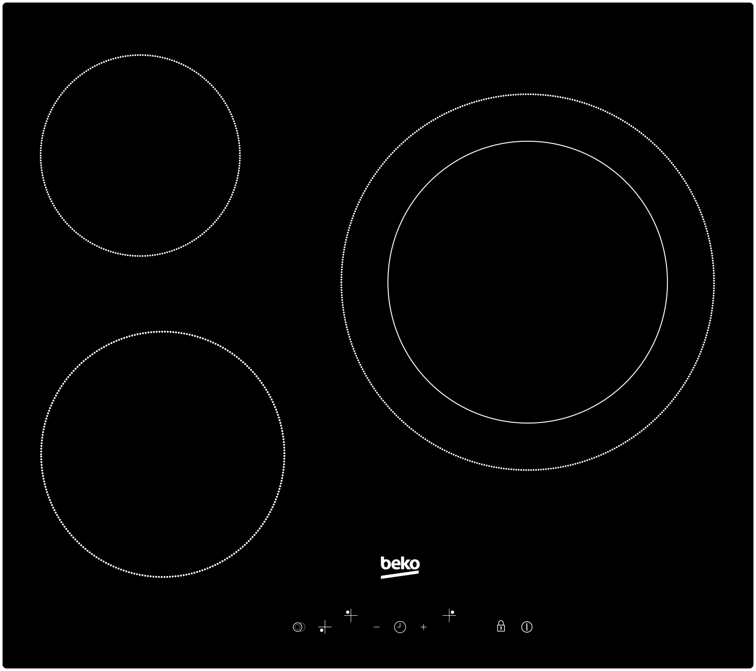 HIC63402T | Placa Vitrocerámica 3 zonas | BEKO