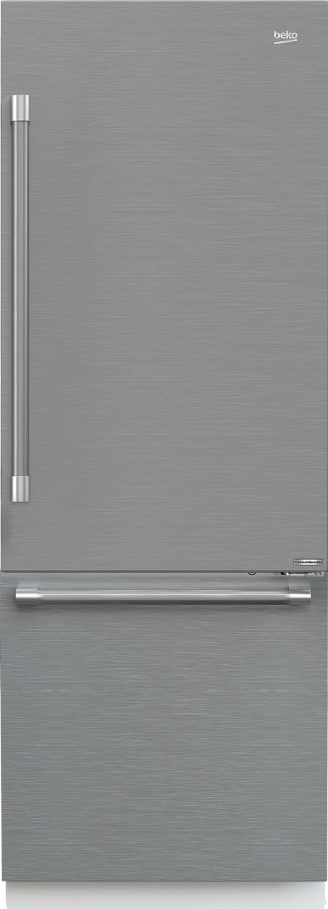 30" Stainless Steel Freezer Bottom Built-In Refrigerator with Auto Ice ...